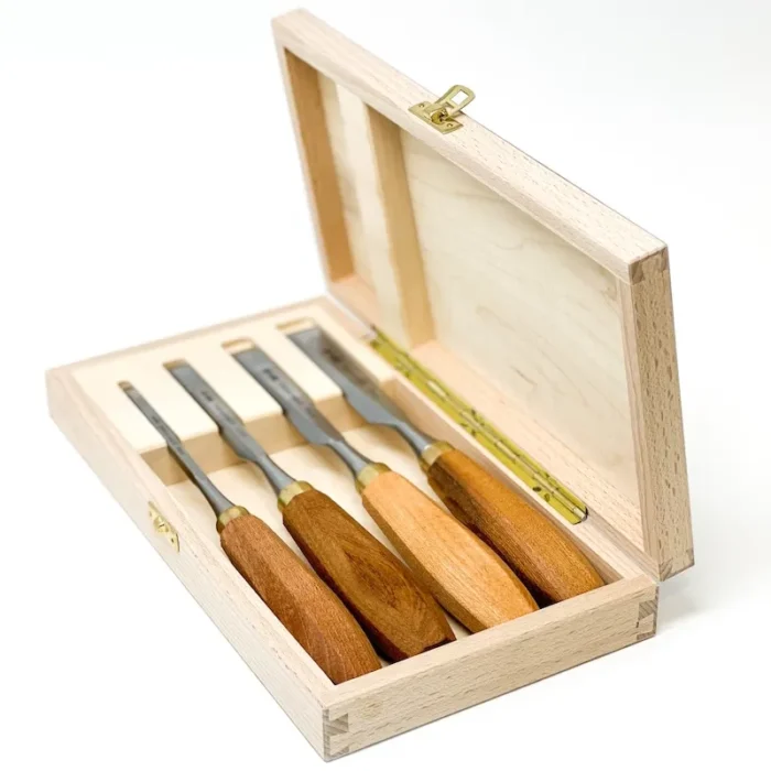 4 Piece Carpenter Chisel Set by Pfeil Swiss Made | Woodworker Specialties