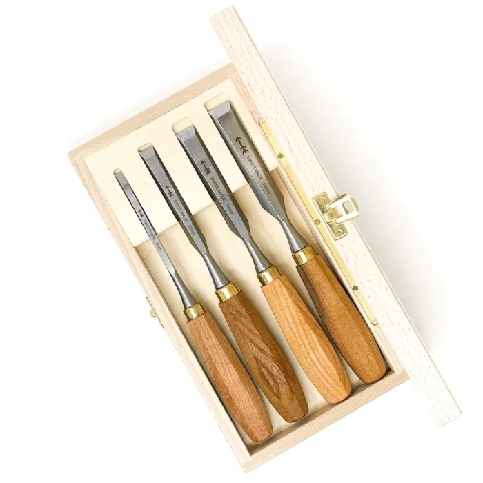 4 Piece Carpenter Chisel Set by Pfeil Swiss Made | Woodworker Specialties