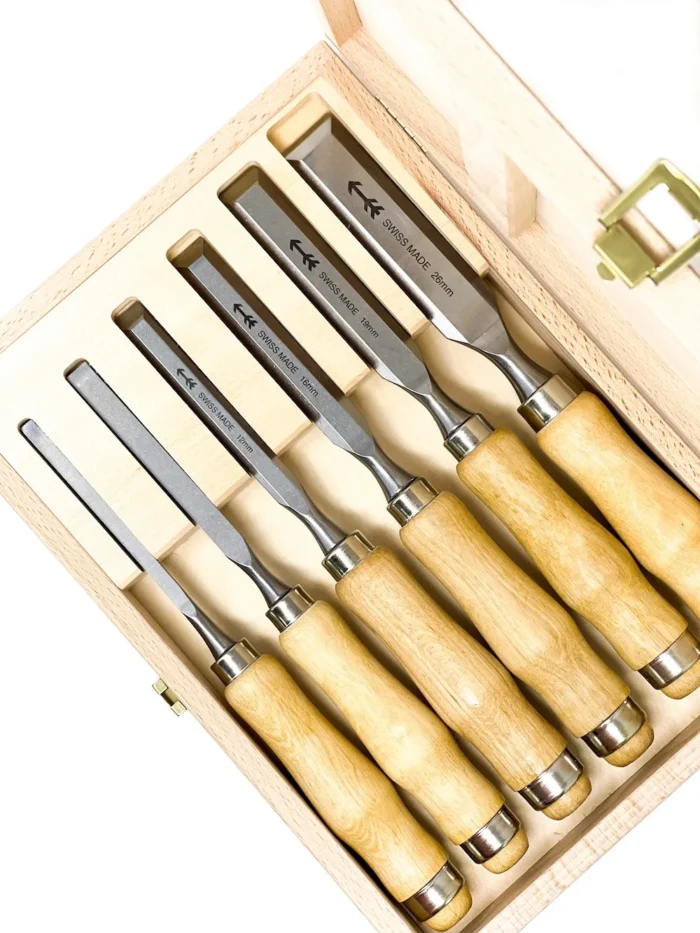 6 Piece Bench Chisel Set by Pfeil Swiss Made | Woodworker Specialties