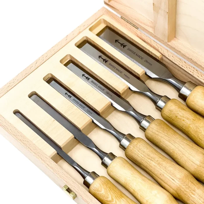 6 Piece Bench Chisel Set by Pfeil Swiss Made | Woodworker Specialties